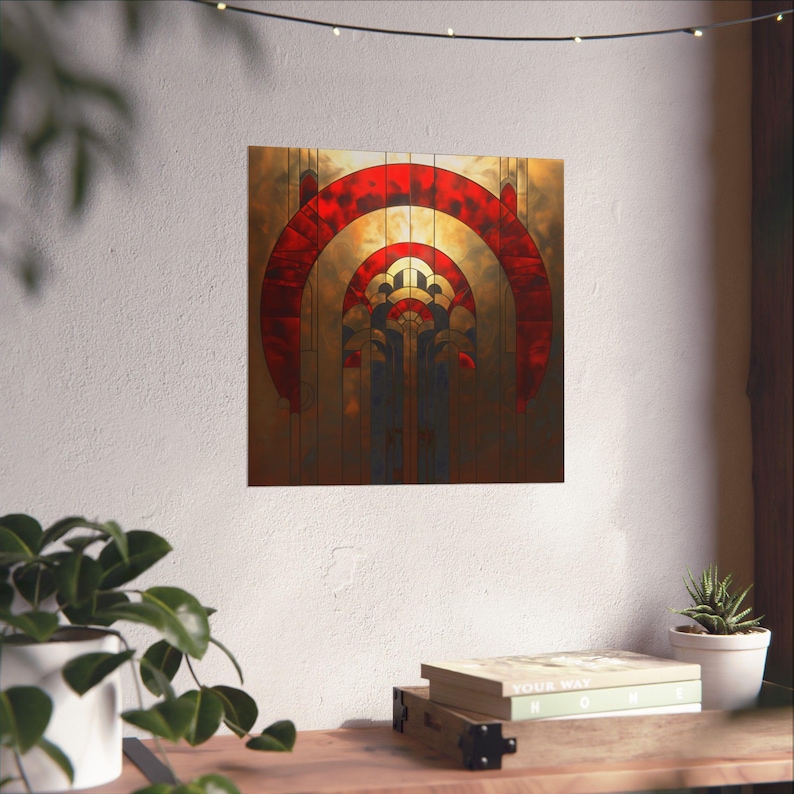 1920s Red and Gold Art Deco Sleek Poster Print | Bold Statement Vibrant ...