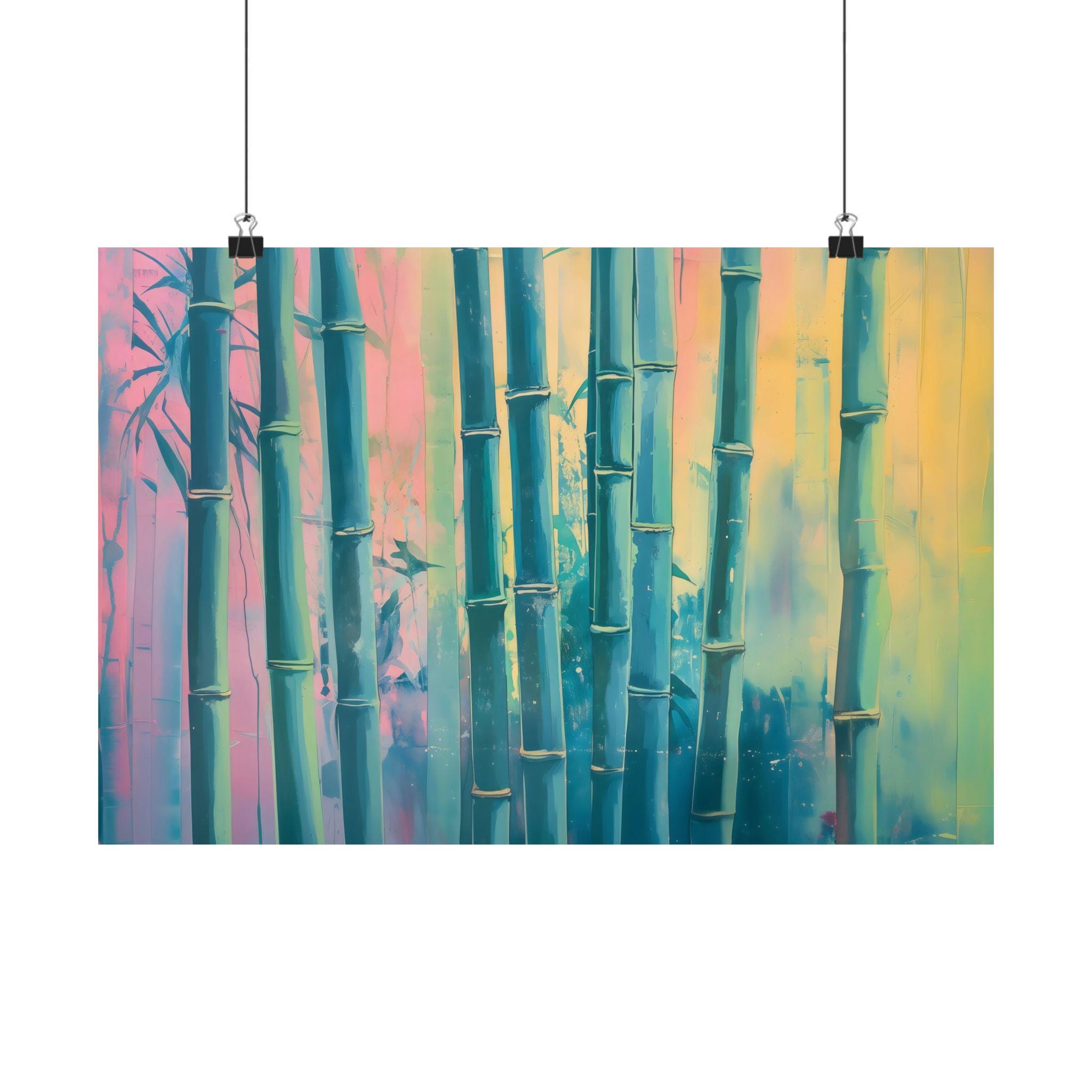 Groovy Bamboo Stalks Poster Print Landscape Modern Painting, Outdoor ...
