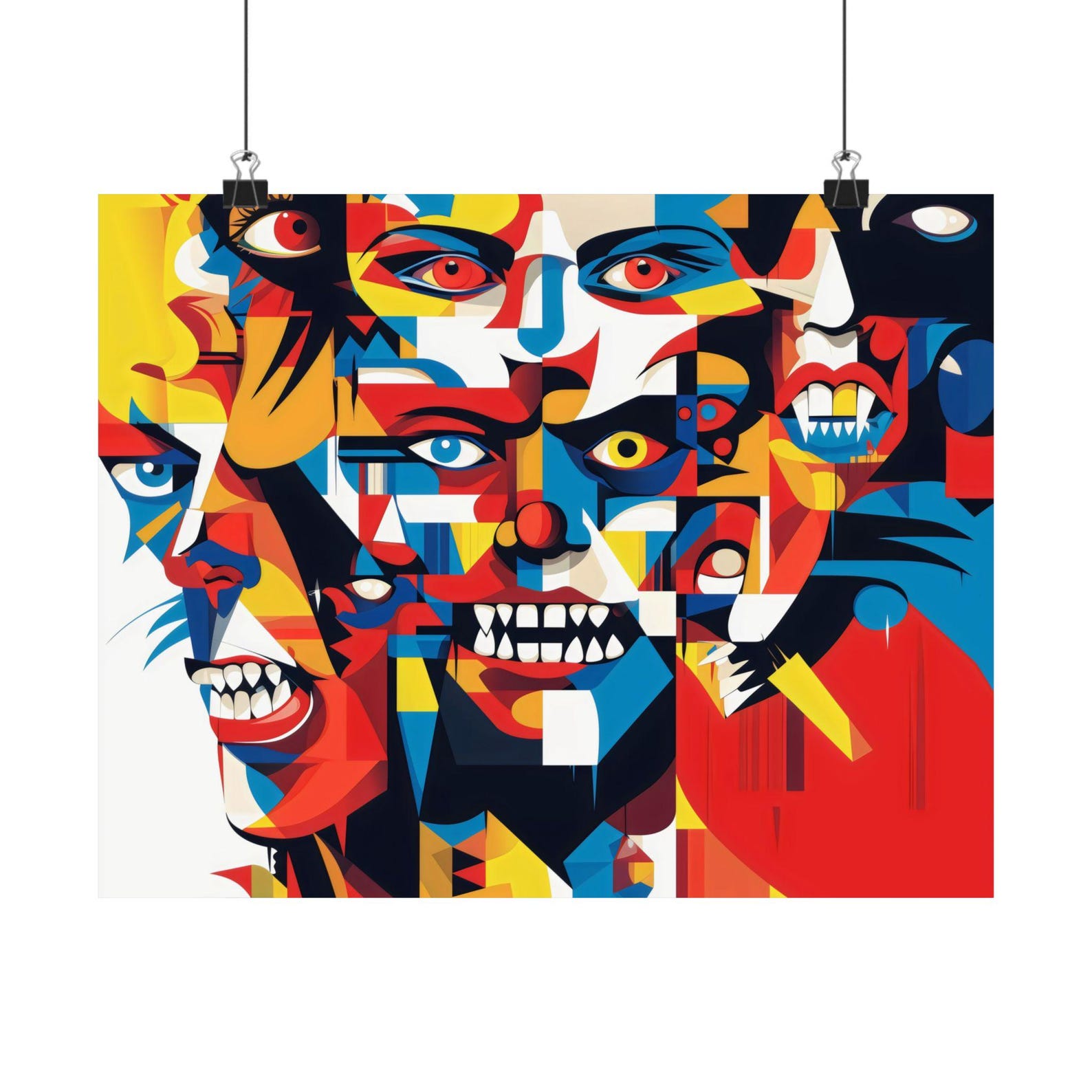 Geometric Vampire Poster Print Gothic Modern Painting, Halloween ...
