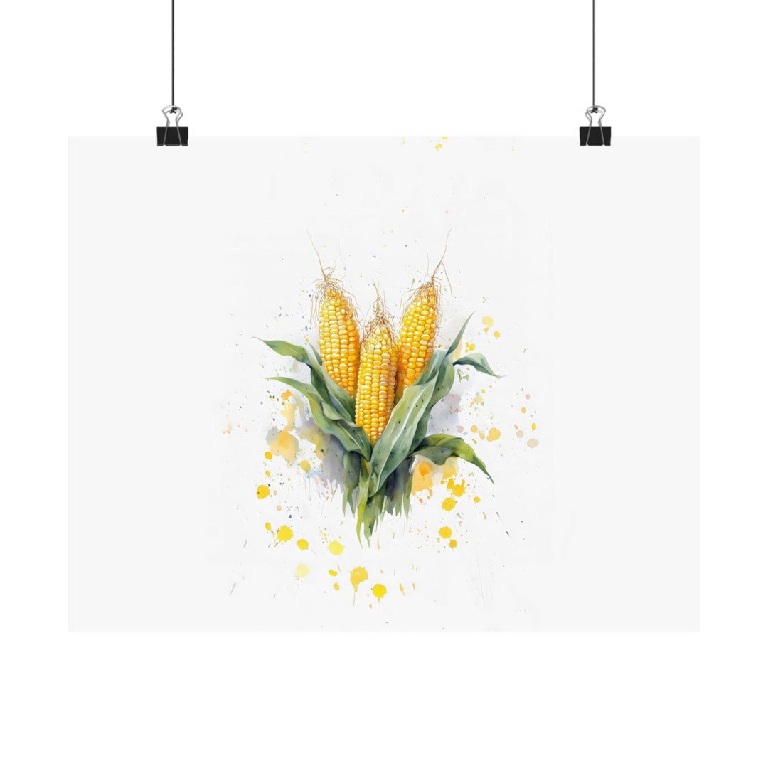 Corn Wall Art Landscape Kitchen Fruit Vegetable Poster Print, Cooking ...