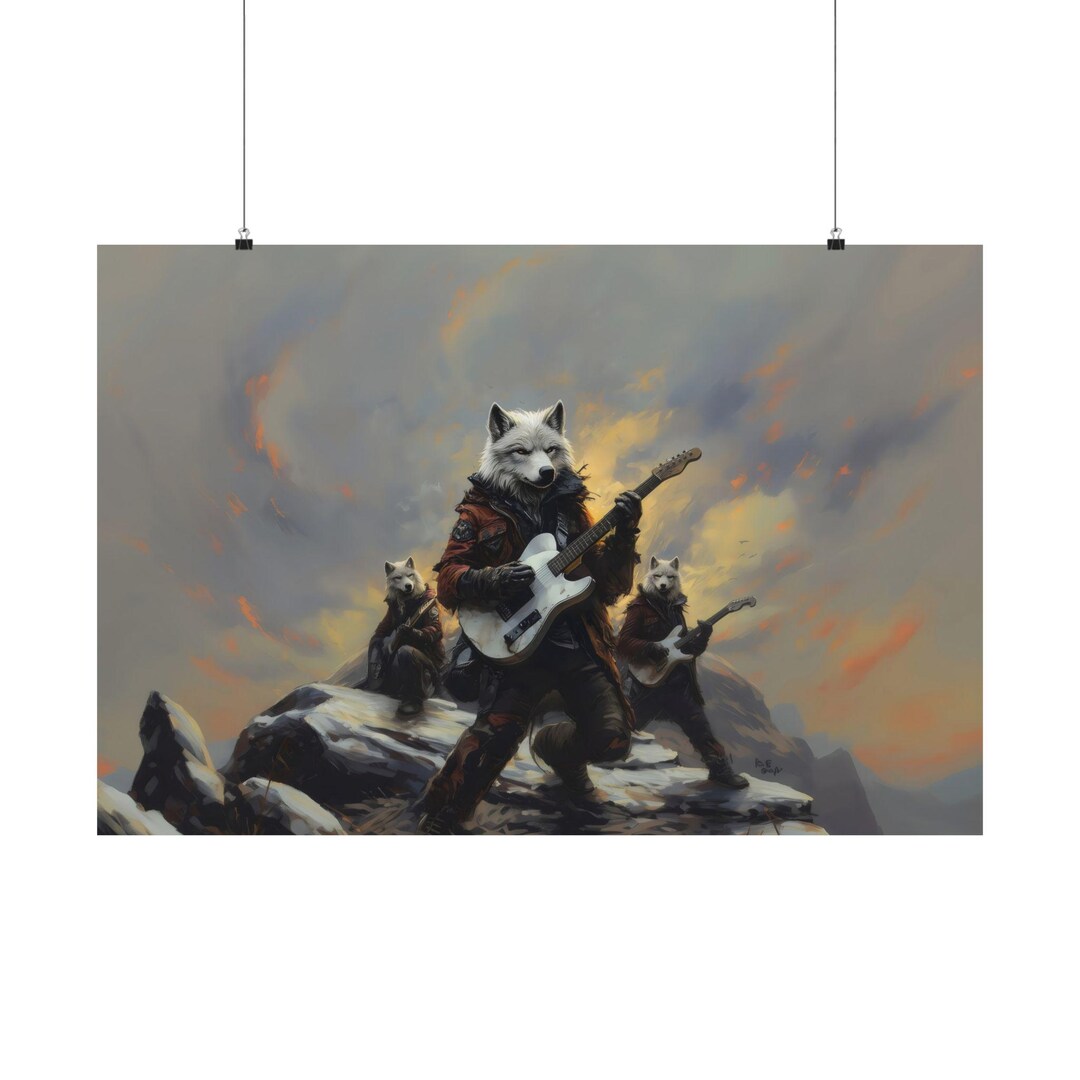 Wolf Rock Band Maximalist Eclectic Victorian Poster Print | Bold ...