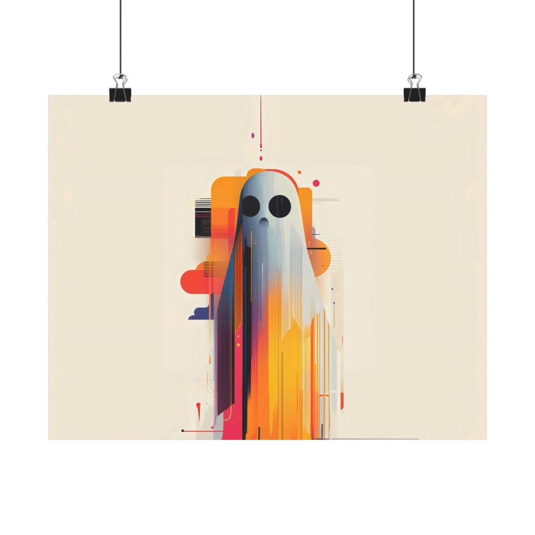 Ghost Geometric Poster Print Gothic Modern Painting, Halloween ...