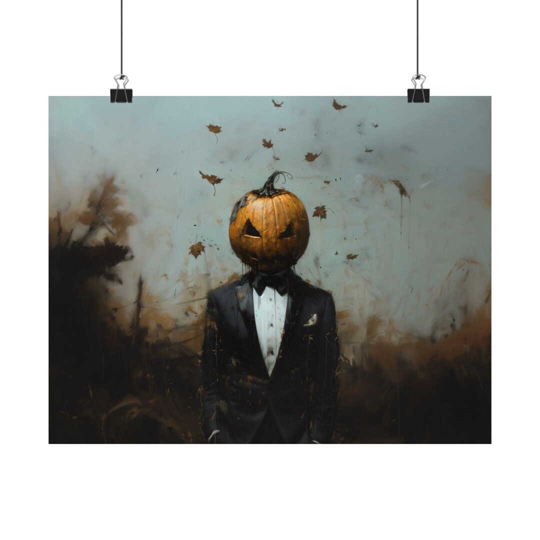 Mr Pumpkin Head Spooky Victorian Poster Painting Gothic Modern Painting ...