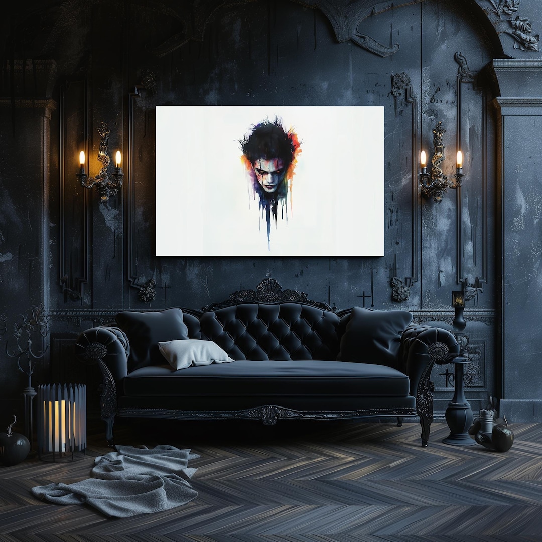 Canvas Print, Watercolor Vampire Art, Matte Stretched Wall Art, Gothic ...