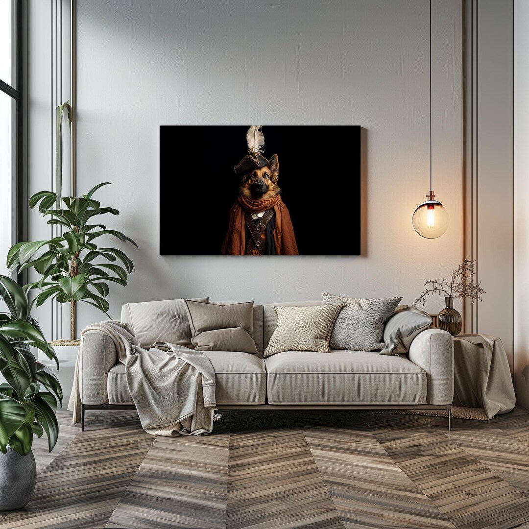 Pirate German Shepherd Maximalist Eclectic Victorian Canvas Print ...
