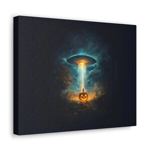 UFO Jack O Lantern Aliens Portrait Canvas Painting Gothic Modern ...