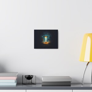 UFO Jack O Lantern Aliens Portrait Canvas Painting Gothic Modern ...