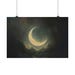 Crescent Moon Sky Poster Print Landscape Modern Painting, Outdoor ...