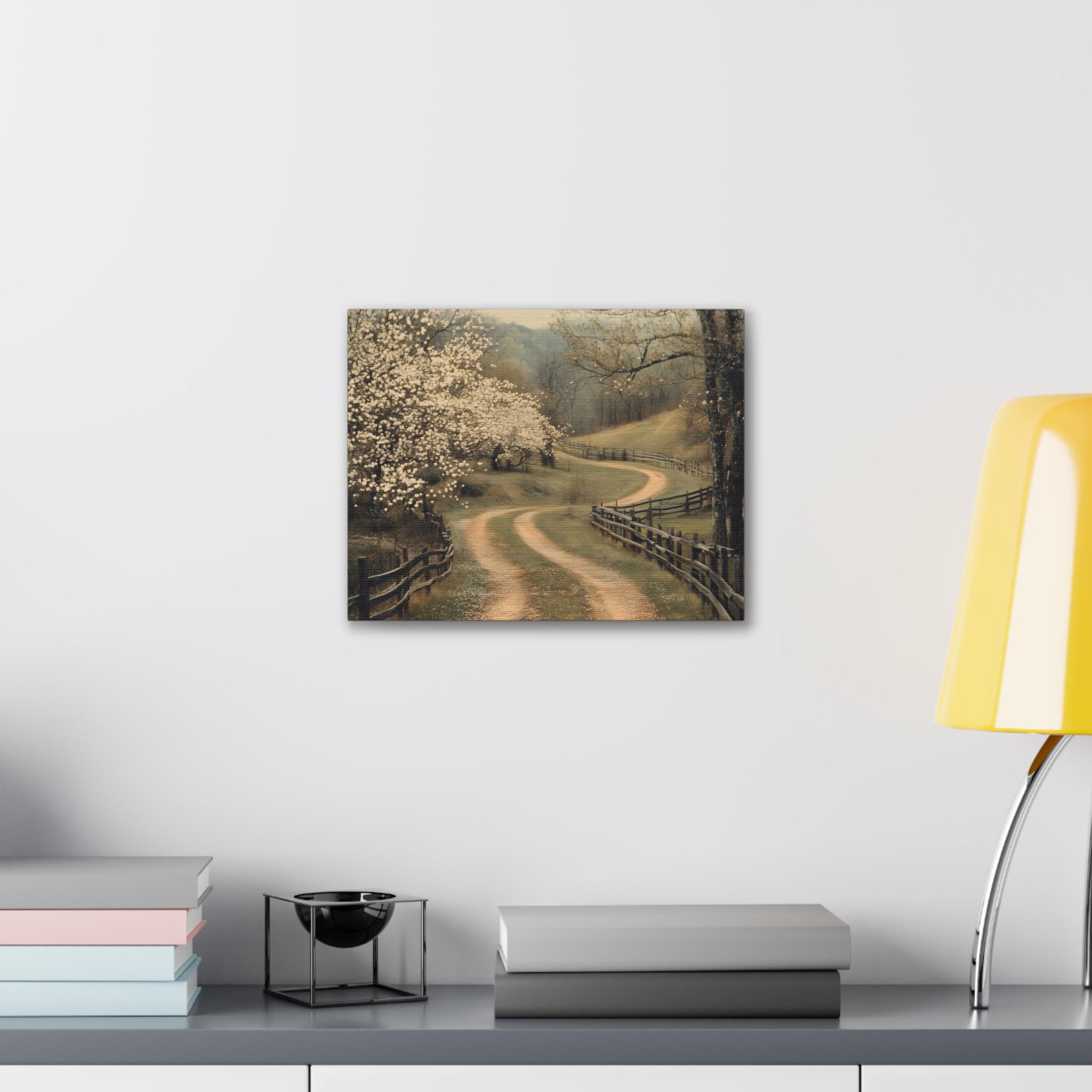 Rustic Spring Country Stroll Canvas Print Landscape Modern Painting ...