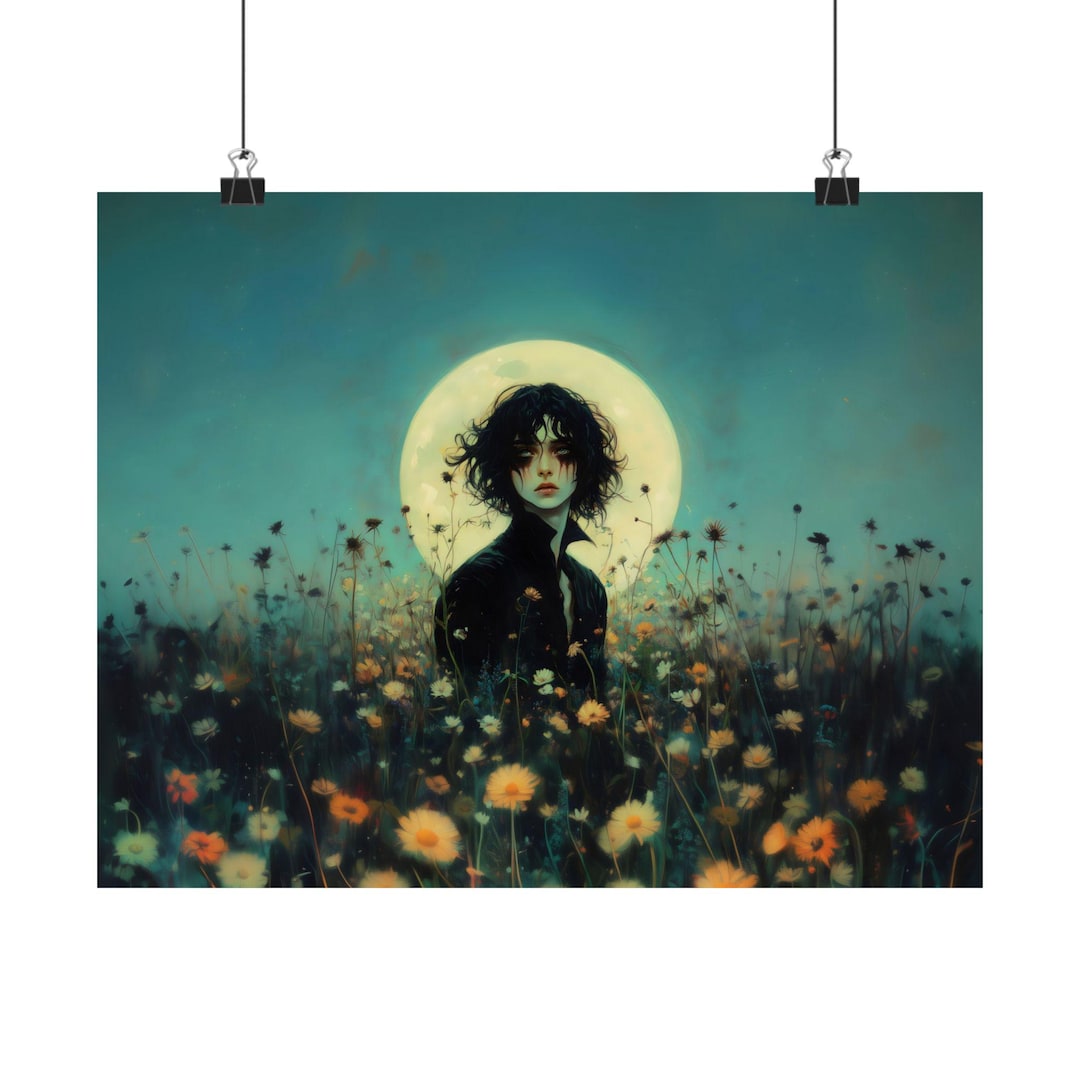 Vampire Flowers Portrait Poster Print Painting Gothic Modern Painting ...