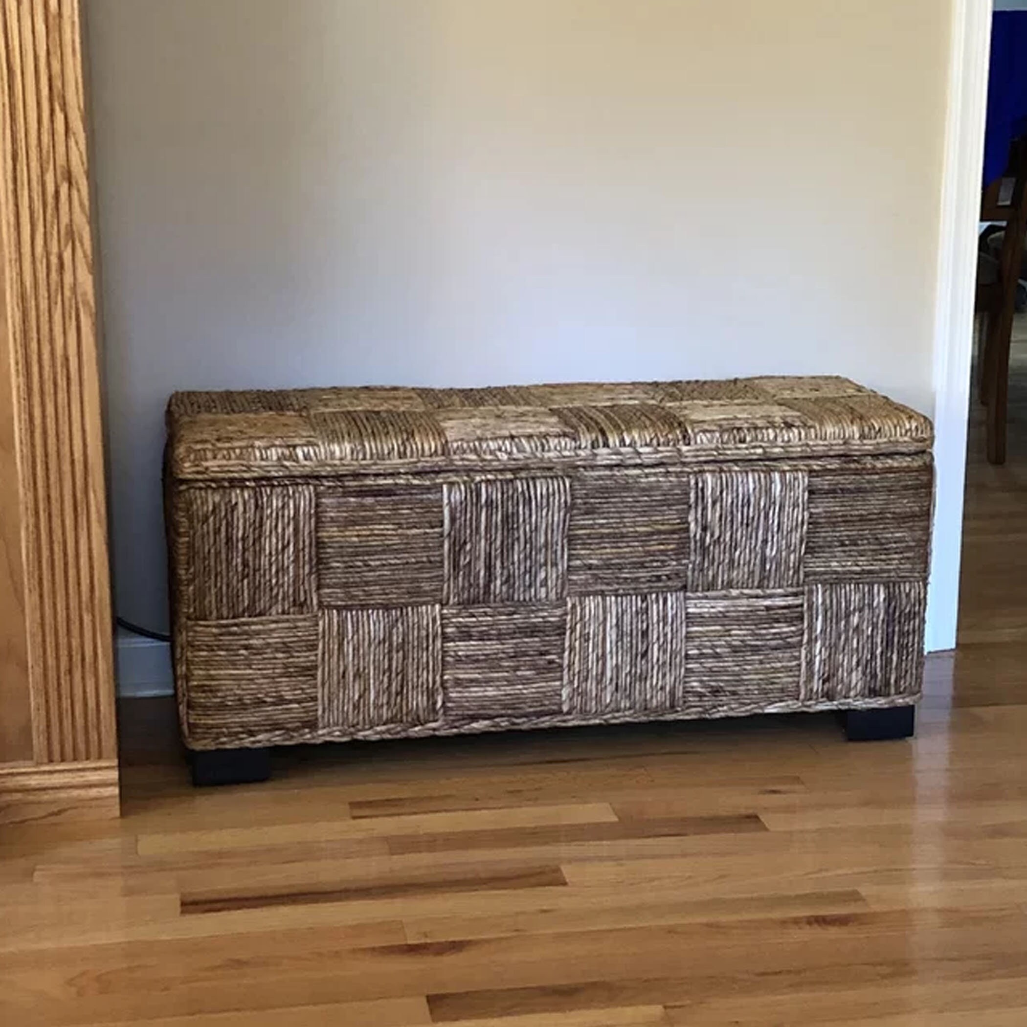 Castiel Wicker Storage Bench Entryway Bench Shoe Storage Bench Bedroom ...