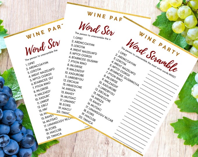 Printable Wine Word Search Wine Tasting Game Wine Tasting Party Wine ...