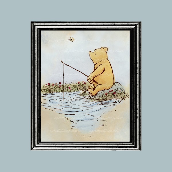 Winnie the Pooh Fishing - Etsy