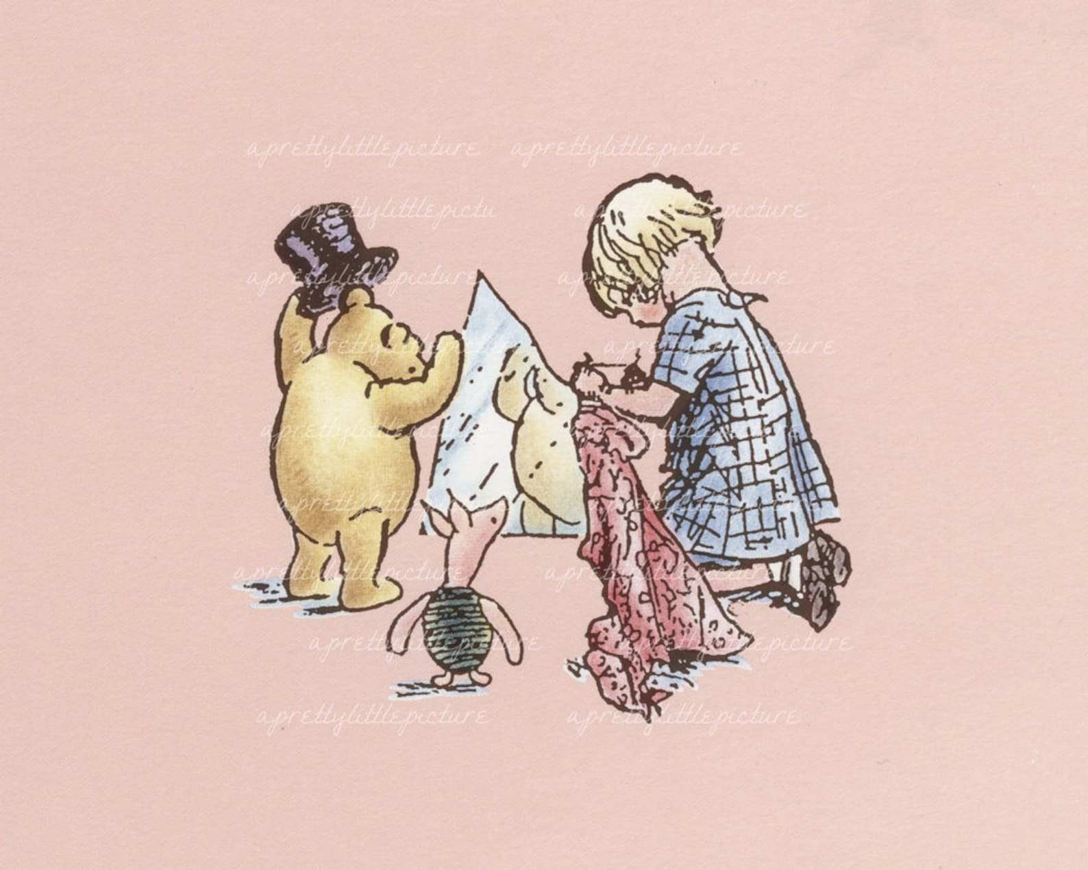 Classic Winnie the Pooh Print Fine Art Print Christopher | Etsy