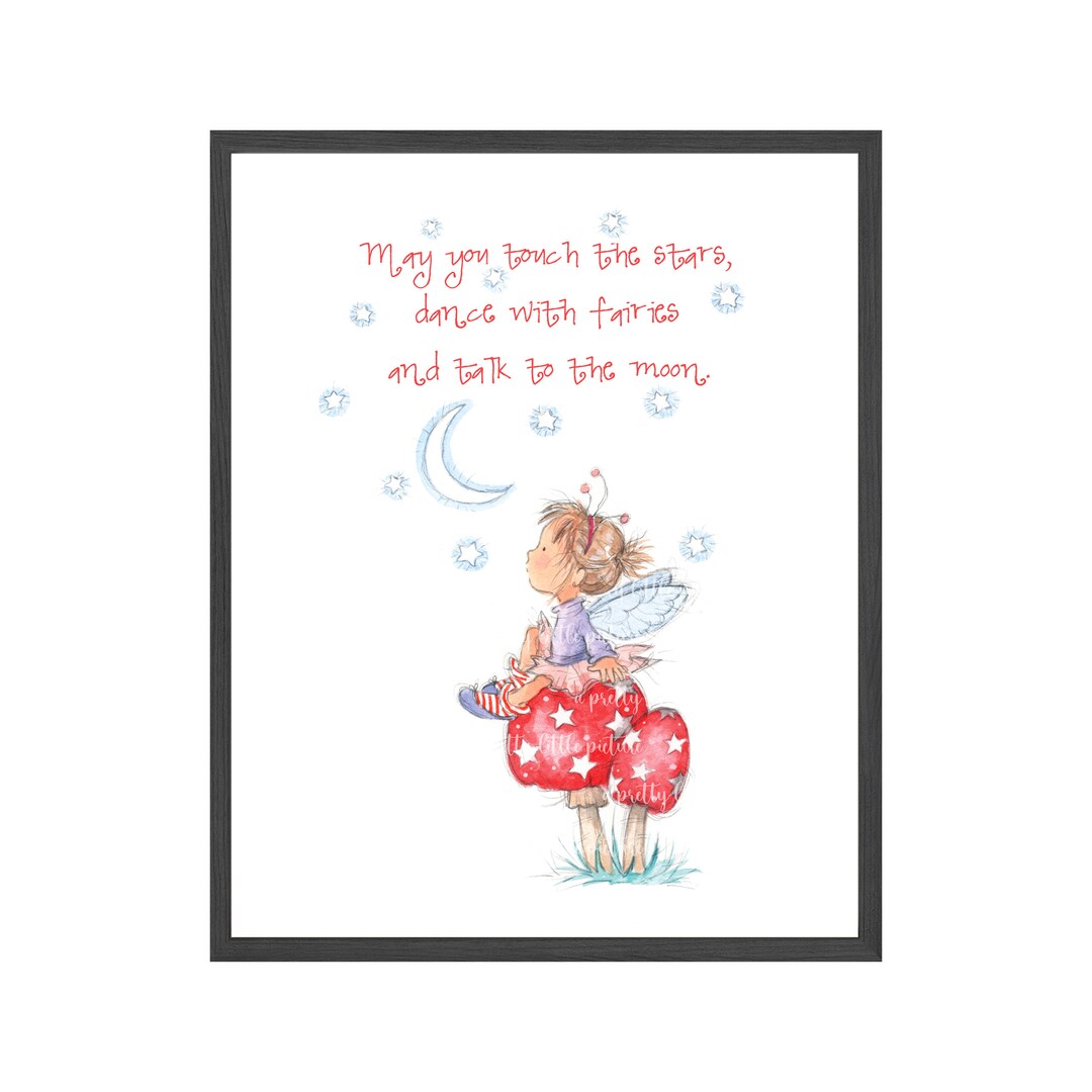 Children's Wall Art With Quote. Fairy. Fairy Wings. Dance With Fairies ...