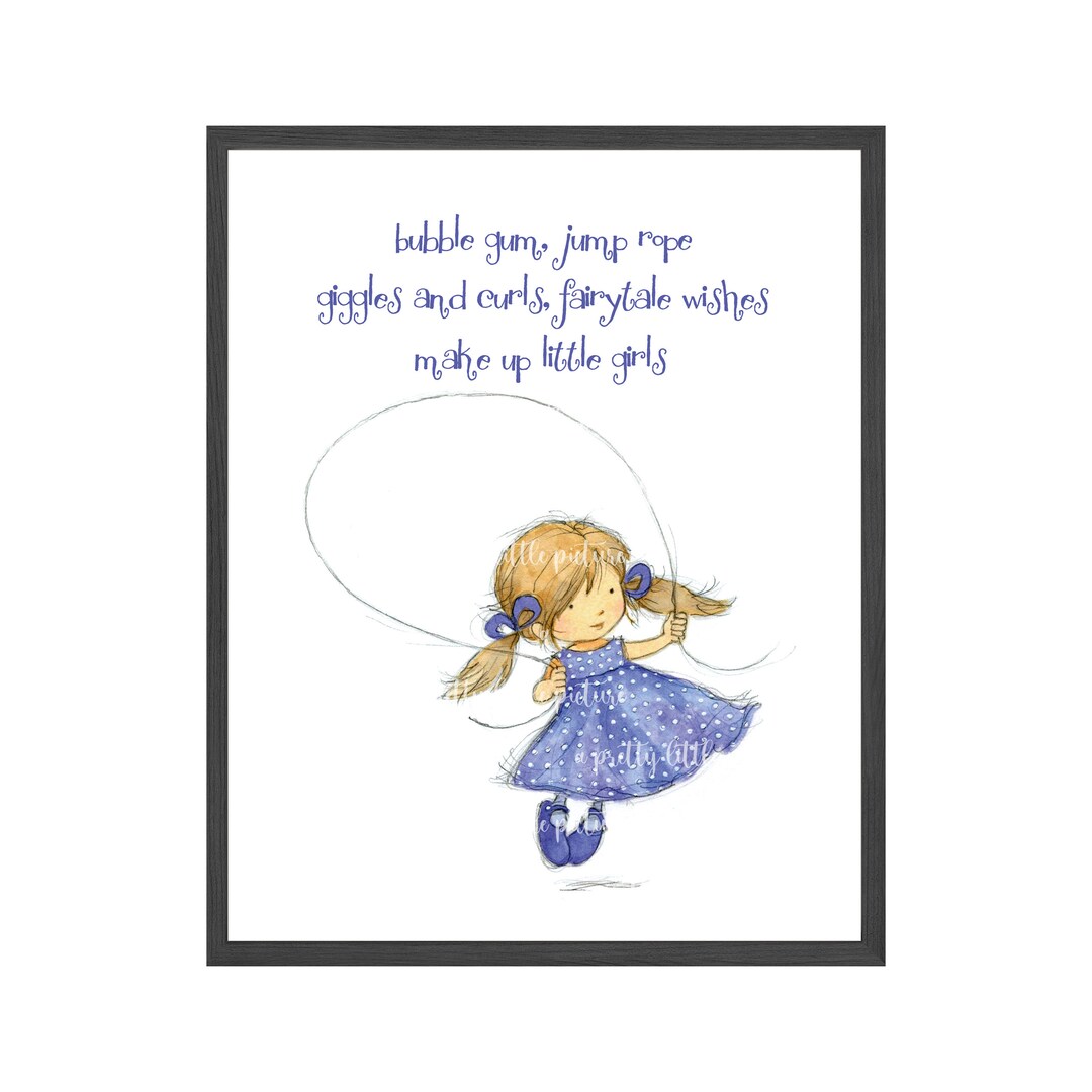 Children's Wall Art With Quote. Little Girl. Jump Rope. What Little ...