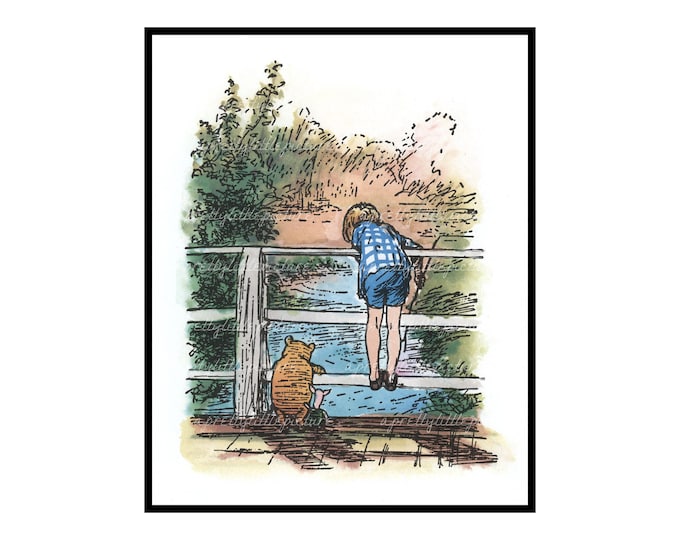 Winnie the Pooh Wall Art. Classic Pooh Art Print. Nursery Art. Vintage ...
