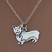 Sterling Silver Corgi Dog Charm Necklace, Silver Corgi Dog Charm ...