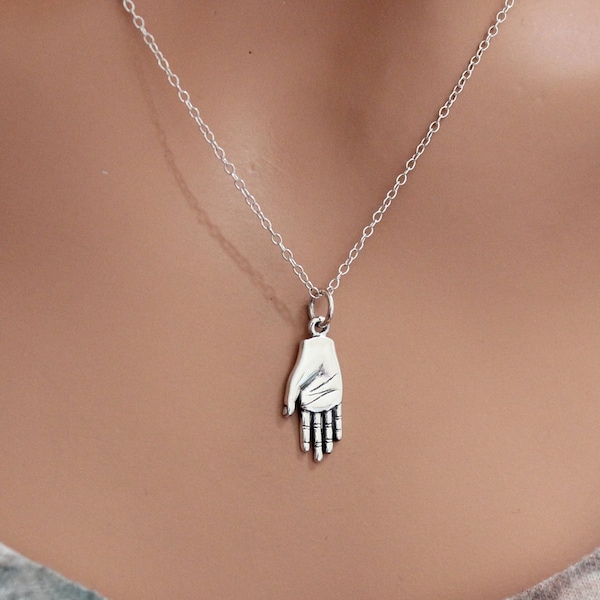 Silver Hand Charm - Etsy