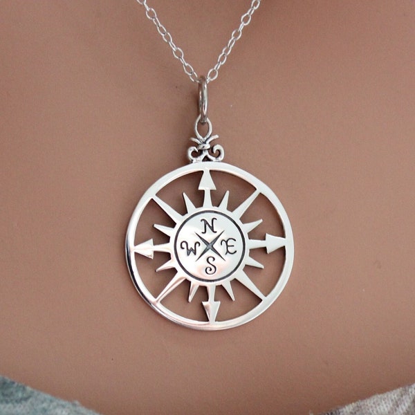 Compass Rose Pendant - Etsy