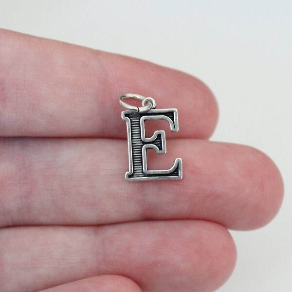 Silver Initial Charm - Etsy