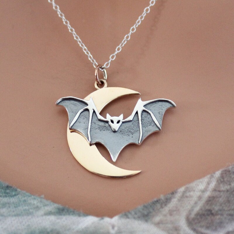 Bat Necklace - Etsy