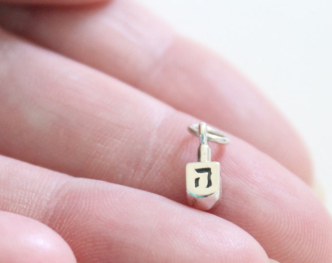 Sterling Silver Small Dreidel Charm, Silver Dreidel Charm, Dreidel ...