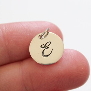 Sterling Silver Cursive Circular E Initial Charm, Cursive E Initial ...