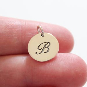 Sterling Silver Cursive Circular B Initial Charm, Cursive B Initial ...