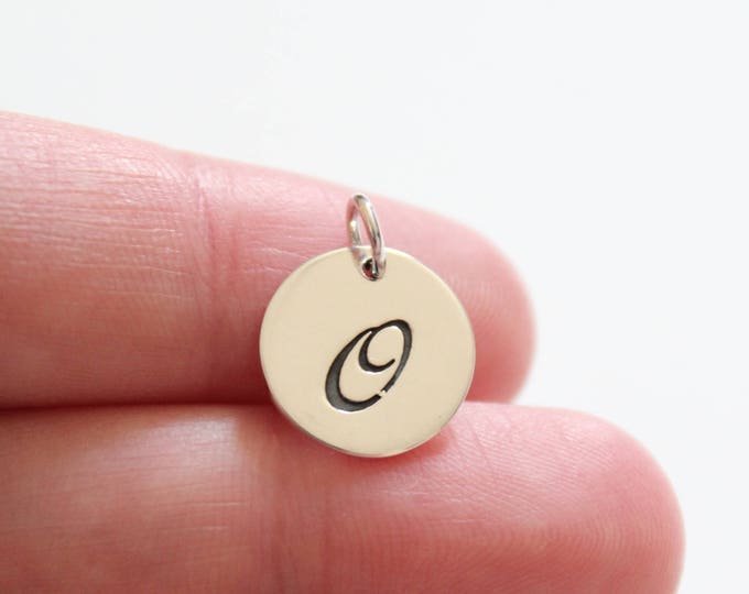 Sterling Silver Cursive Circular E Initial Charm, Cursive E Initial ...