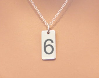 Number 6 Necklace - Etsy