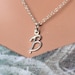 Sterling Silver Cursive B Initial Necklace, B Letter Necklace, Cursive ...