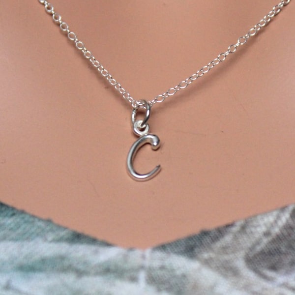 C Initial Necklace - Etsy