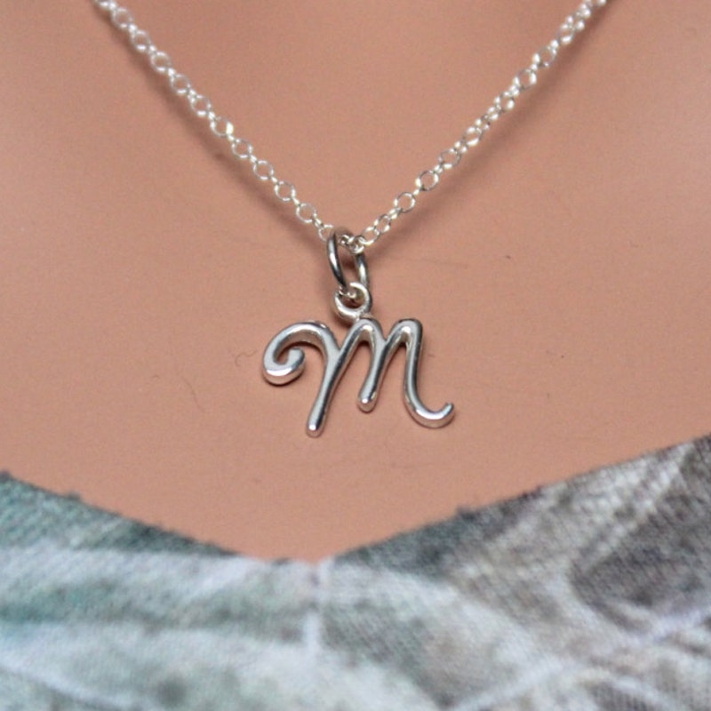 M Necklace - Etsy