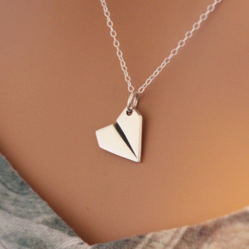 Paper Airplane Necklace - Etsy