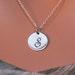 Sterling Silver Cursive Circular S Initial Charm Necklace, Cursive S ...