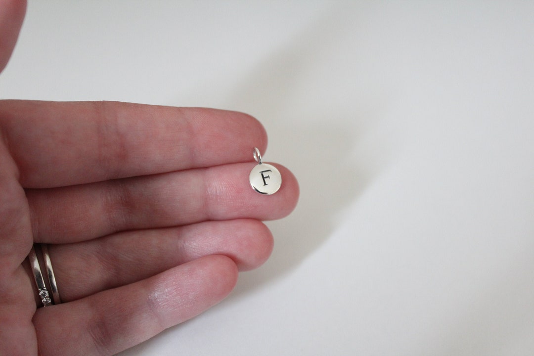 Sterling Silver Initial F Charm: Letter Pendant - Etsy
