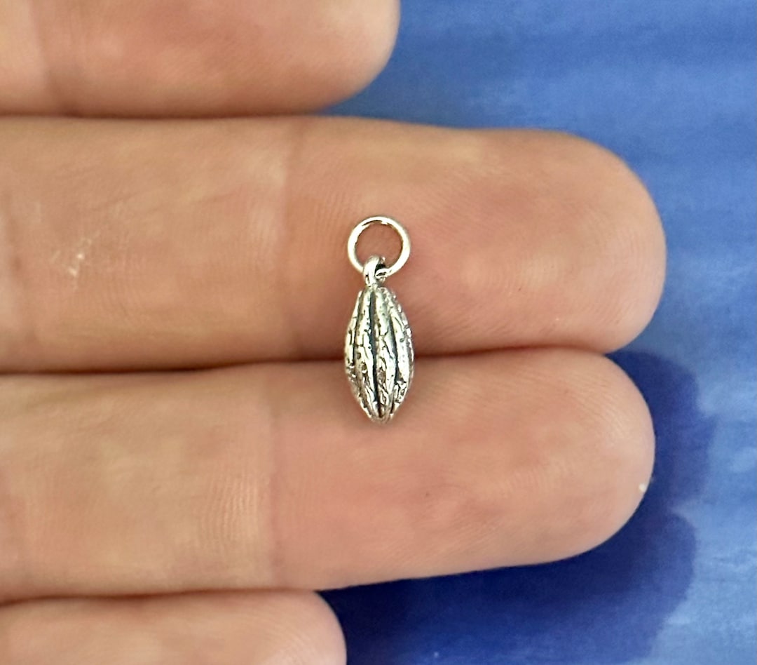 Sterling Silver 3D Cocoa Bean Charm: Chocolate Lover Gift - Etsy