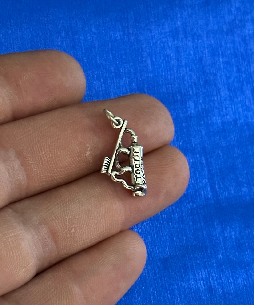 Sterling Silver Toothbrush and Toothpaste Charm, Silver Toothbrush and ...