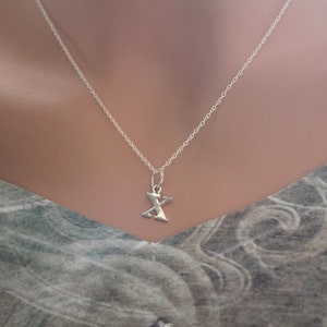 Sterling Silver Lowercase X Initial Necklace - Etsy