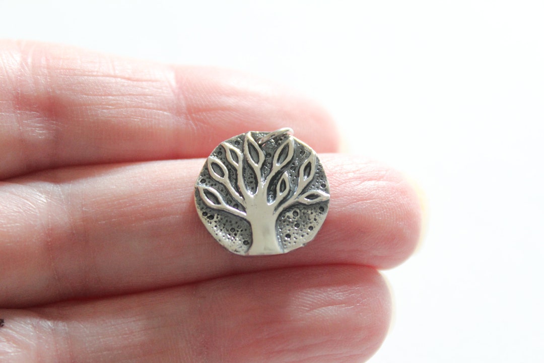 Sterling Silver Ancient Tree Coin Charm: Greek Style Pendant - Etsy