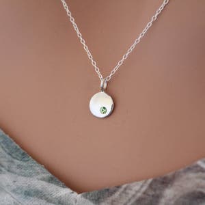 Sterling Silver August Birthstone Necklace, Simple August Birthstone ...