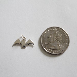 Sterling Silver Bat Charm, Cute Bat Charm, Hanging Bat Charm, Bat Charm ...