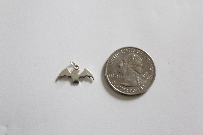 Sterling Silver Bat Charm Cute Bat Charm Hanging Bat Charm - Etsy