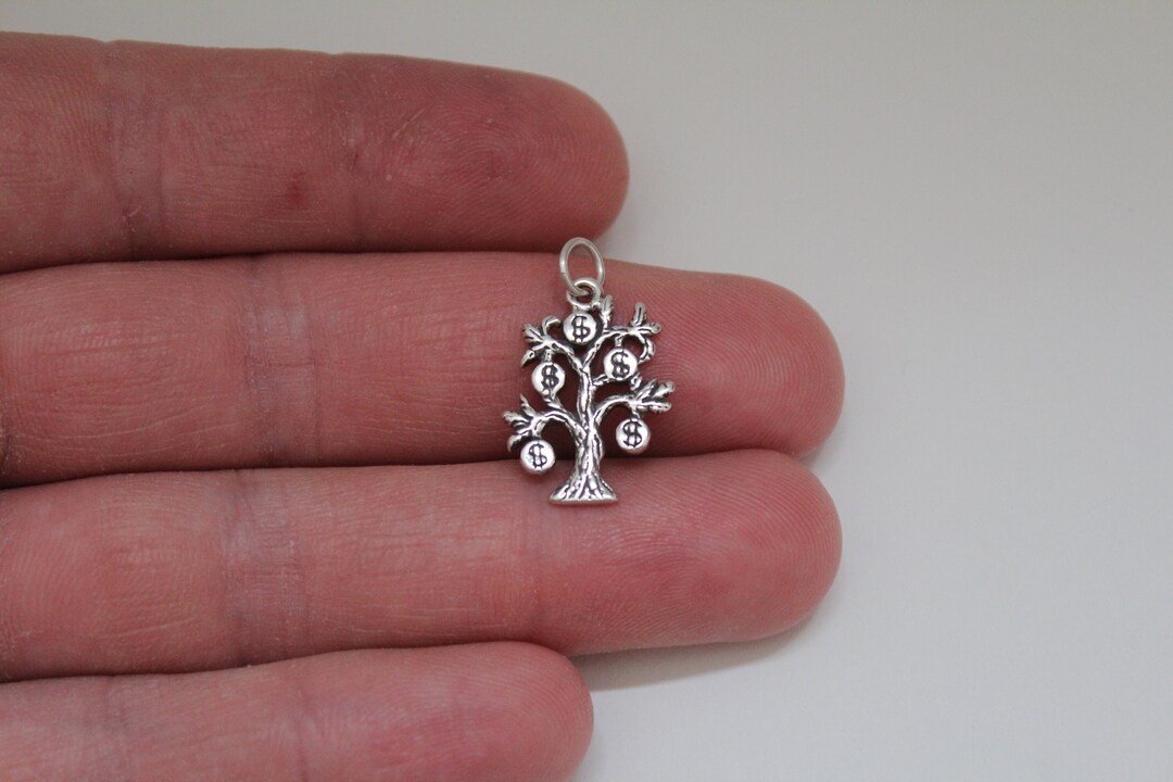Sterling Silver Oxidized Money Tree Charm, Sterling Silver Oxidized ...