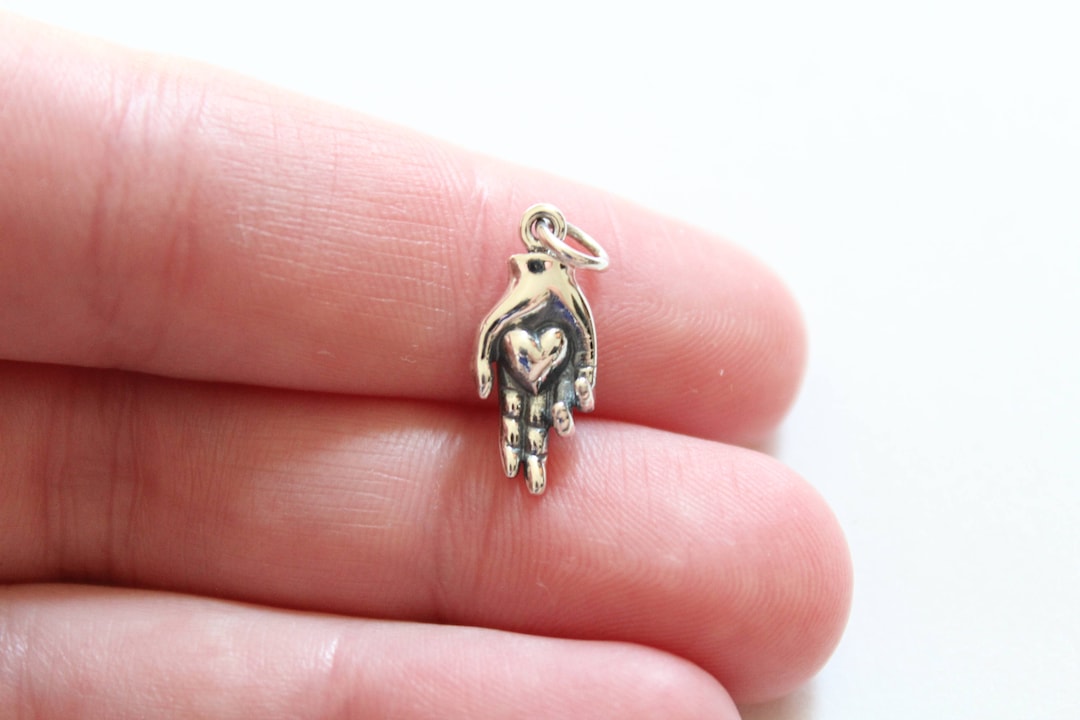 Sterling Silver Heart in Hand Charm, You Hold My Heart in Your Hand ...