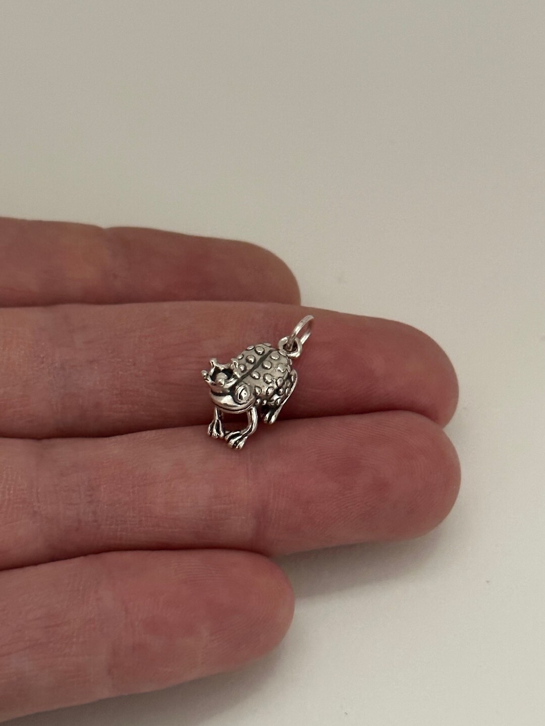 Sterling Silver Frog Prince Charm, Sterling Silver Enchanted Frog ...