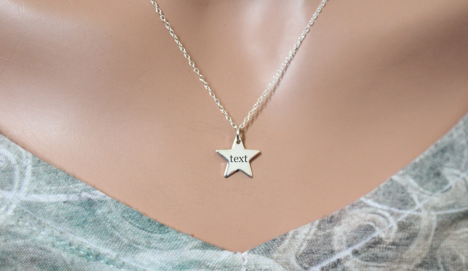 Sterling Silver Capital W Star Charm Necklace Silver Capital - Etsy