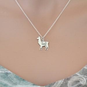 Sterling Silver Llama Charm Necklace: Alpaca Pendant - Etsy