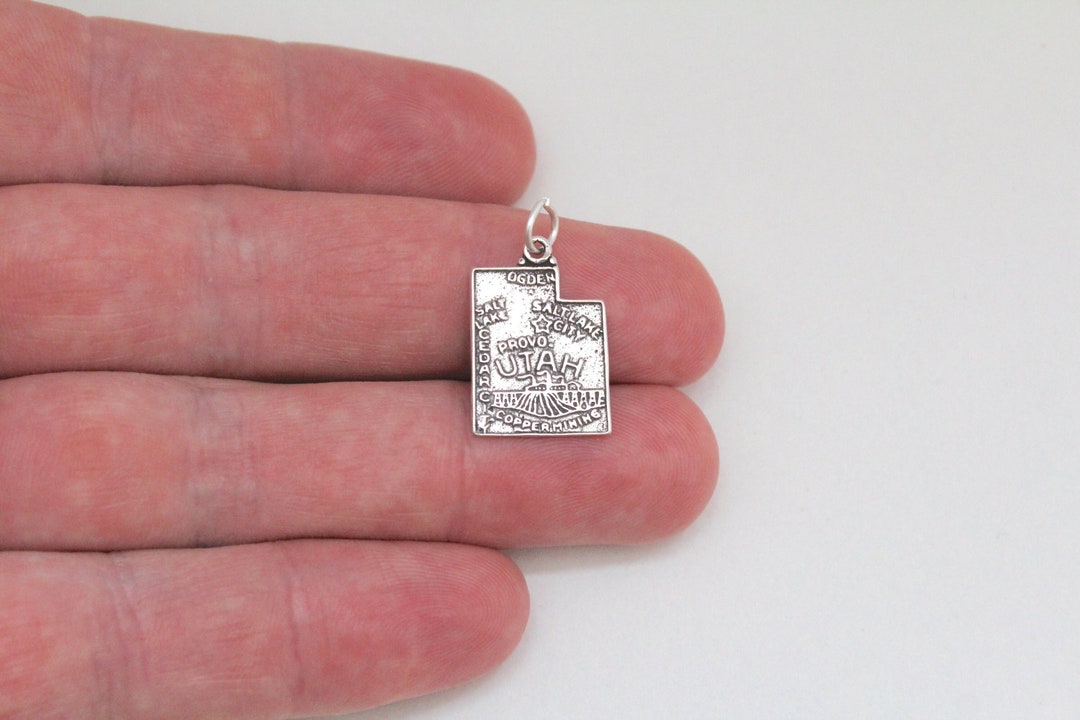 Sterling Silver Utah State Charm Pendant - Etsy